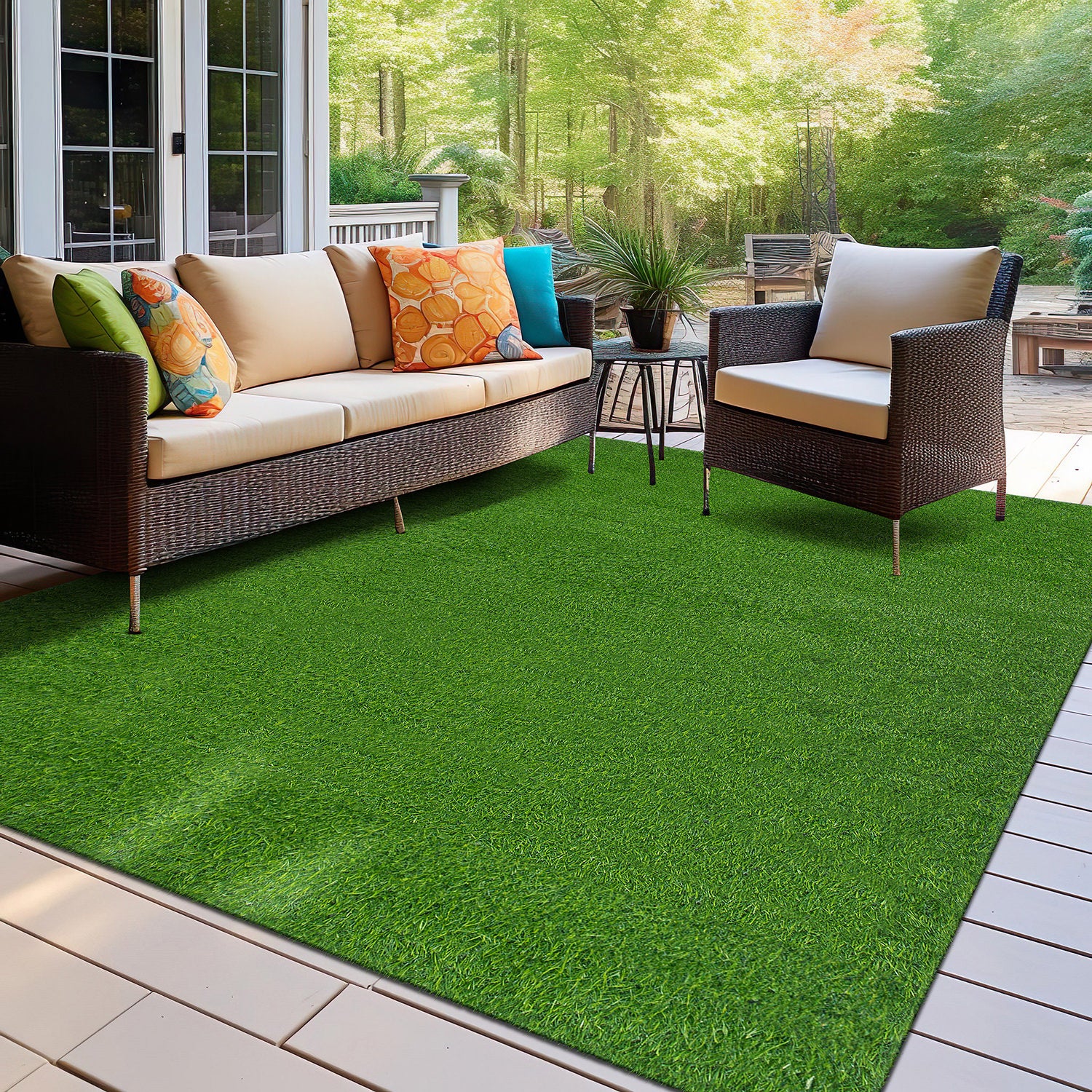 Artificial Turf Solid Grass Indoor Outdoor Area Rug GREEN 6 6 x9